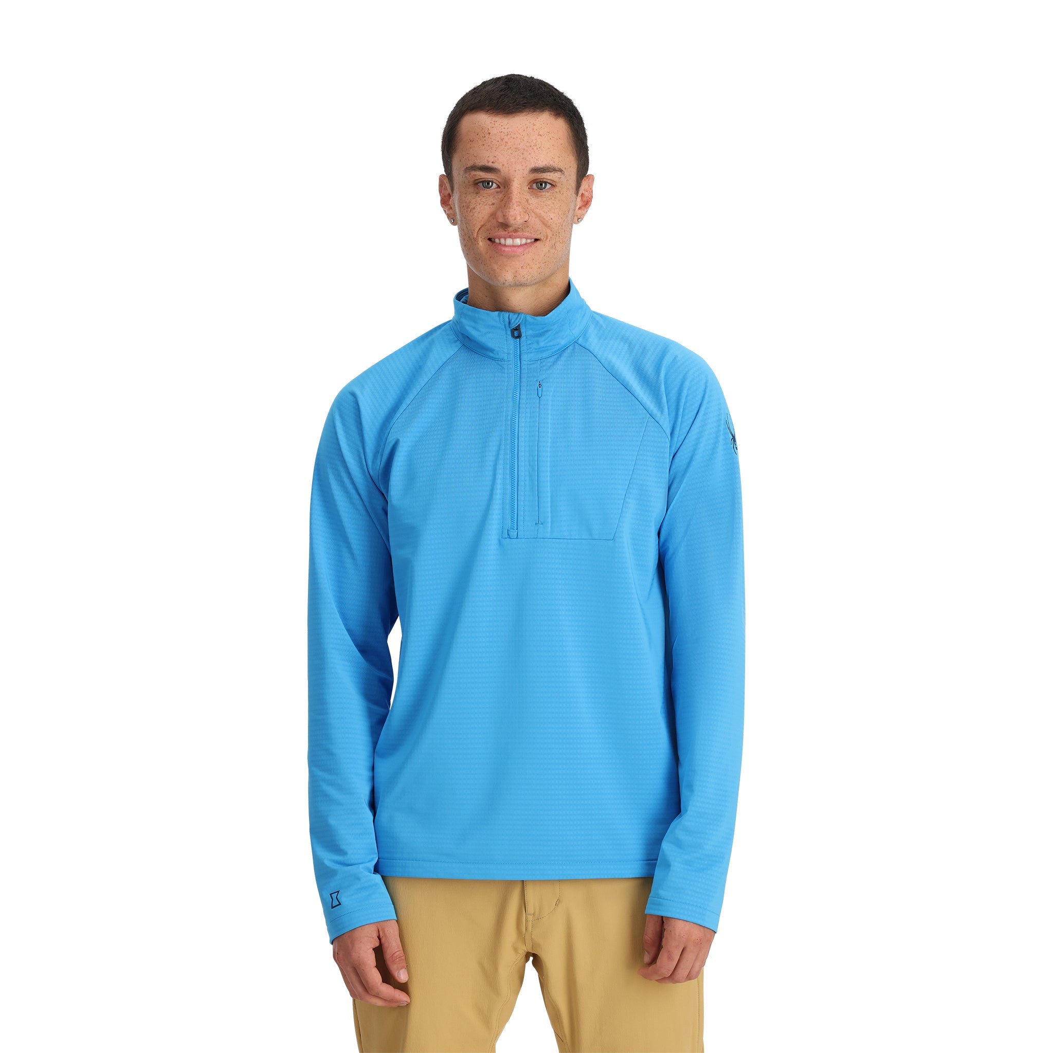 Mens Gridweb Tech Half Zip - Aether Blue | Spyder Europe