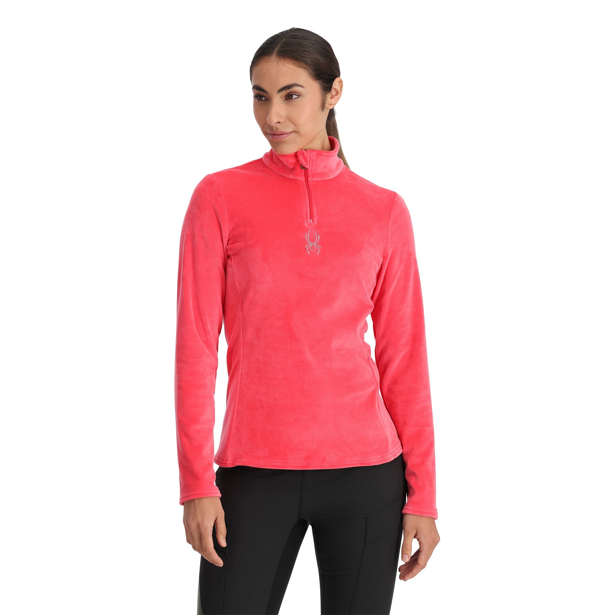 Womens Shimmer Bug Half Zip - Prism Pink | Spyder Europe